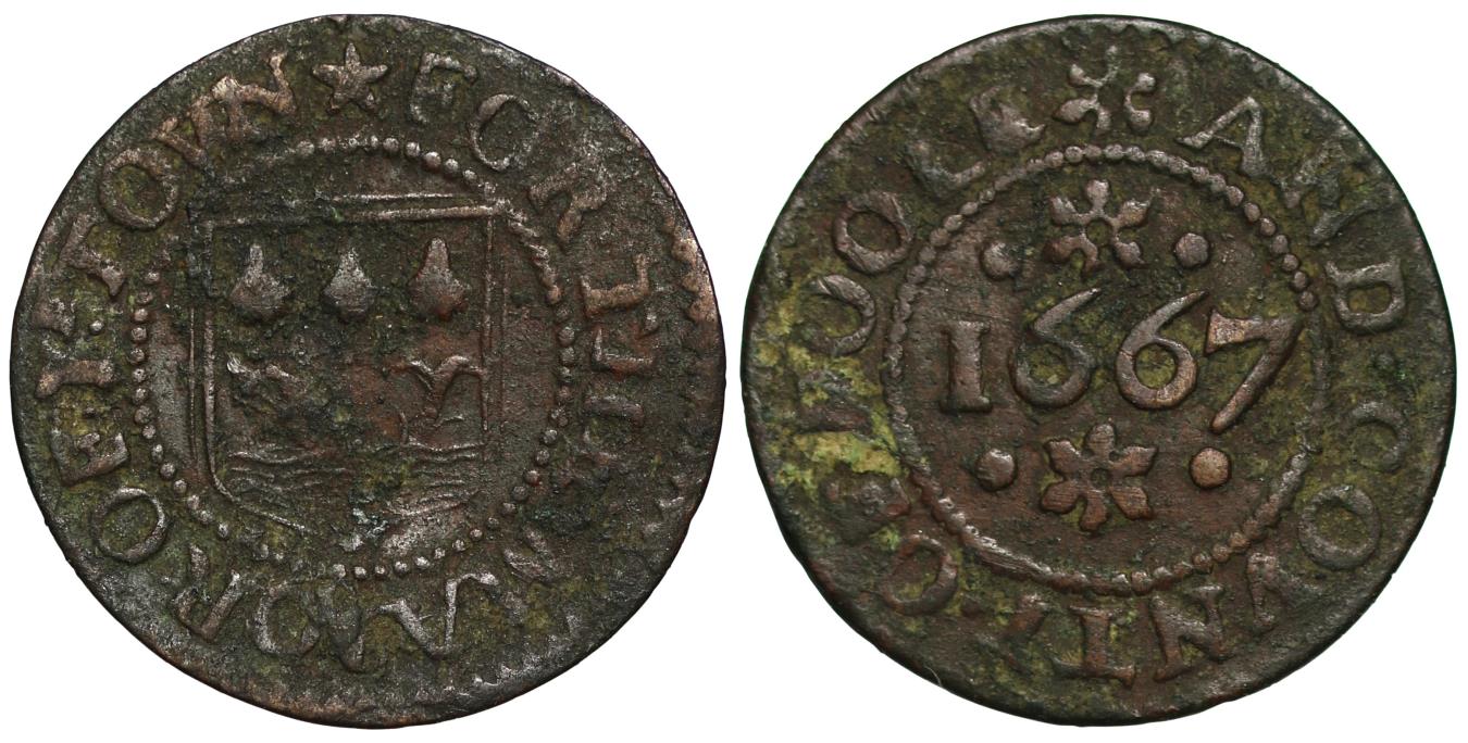 Dorset 17th century Token, Poole, For the Mayor, Farthing, 1667
