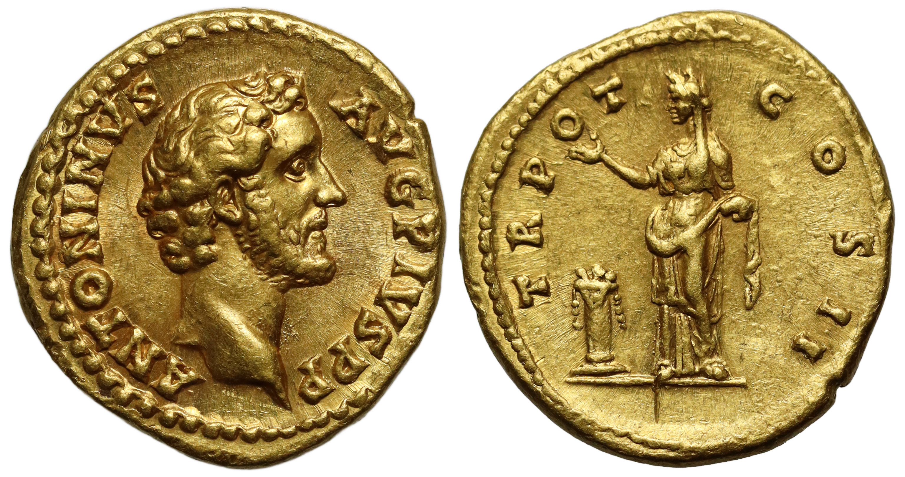 Antoninus Pius, Gold Aureus, Rome, AD 139. | Roman Imperial Coins