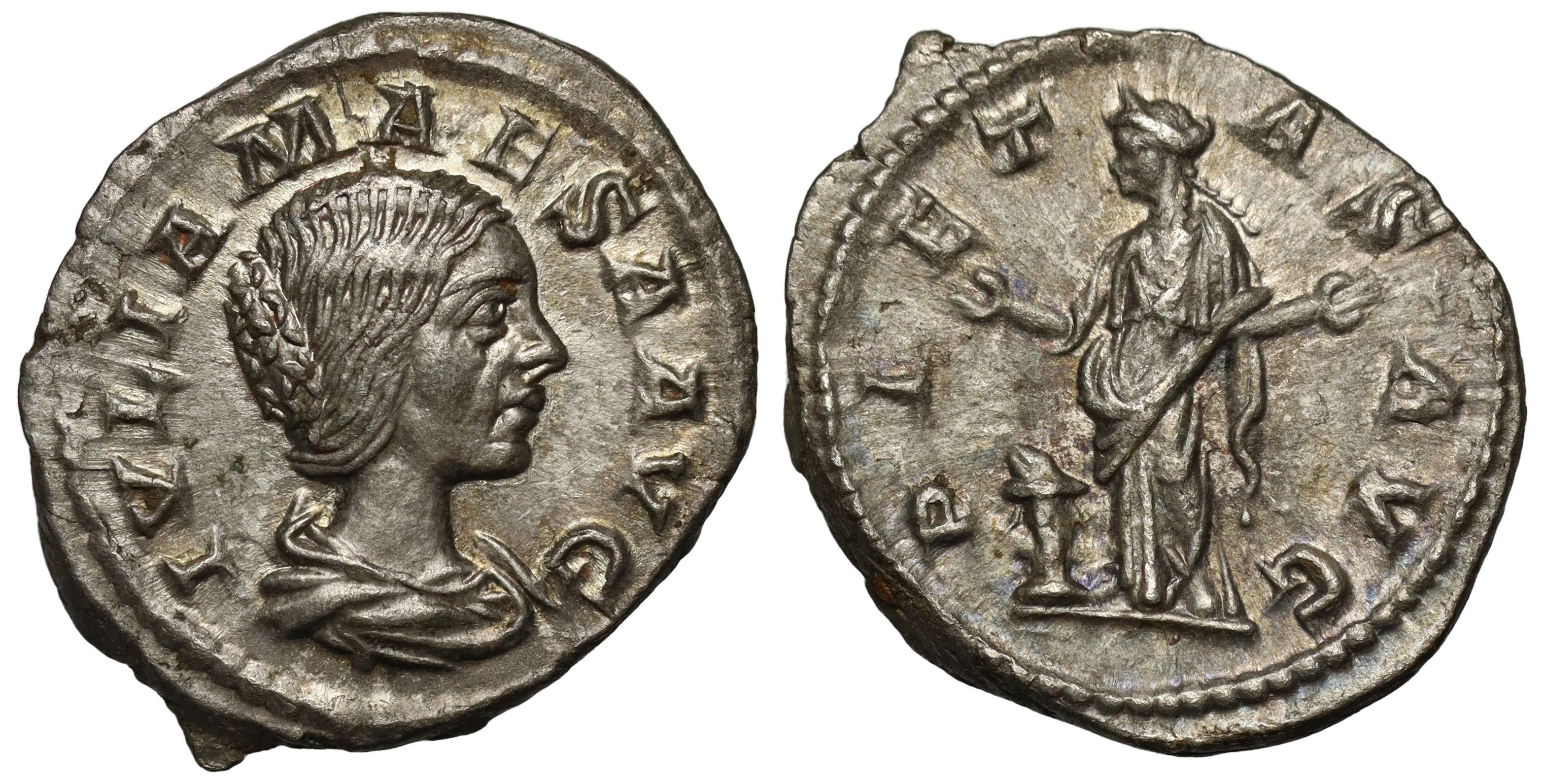 Julia Maesa, Silver Denarius, Pietas. | Roman Imperial Coins