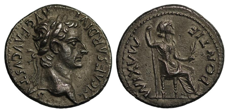 Tiberius, Silver Denarius | Roman Imperial Coins