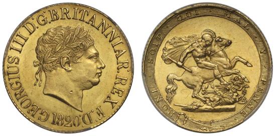 George III 1820 Sovereign closed 2, PCGS MS62 | European Coins