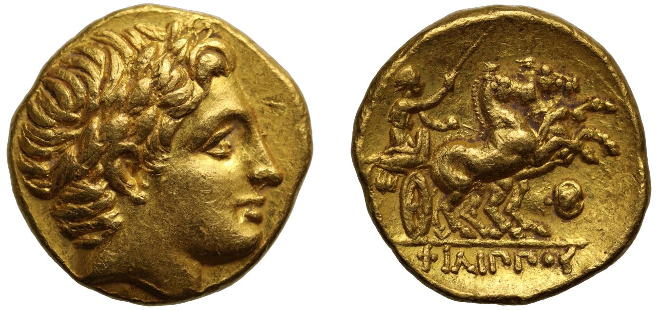 Philip II, gold Stater Ch XF 5/5 3/5 | Greek Coins