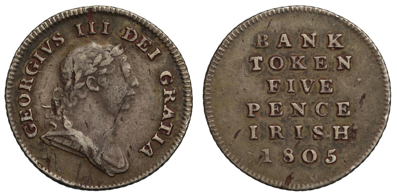 Ireland, George III 1805 Five Pence bank token | European Coins