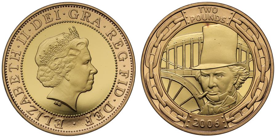 Elizabeth II 2006 proof Two Pounds - Brunel Anniversary | European Coins