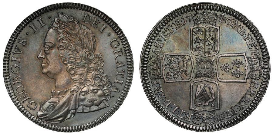 George II 1746 proof Crown, old head | European Coins