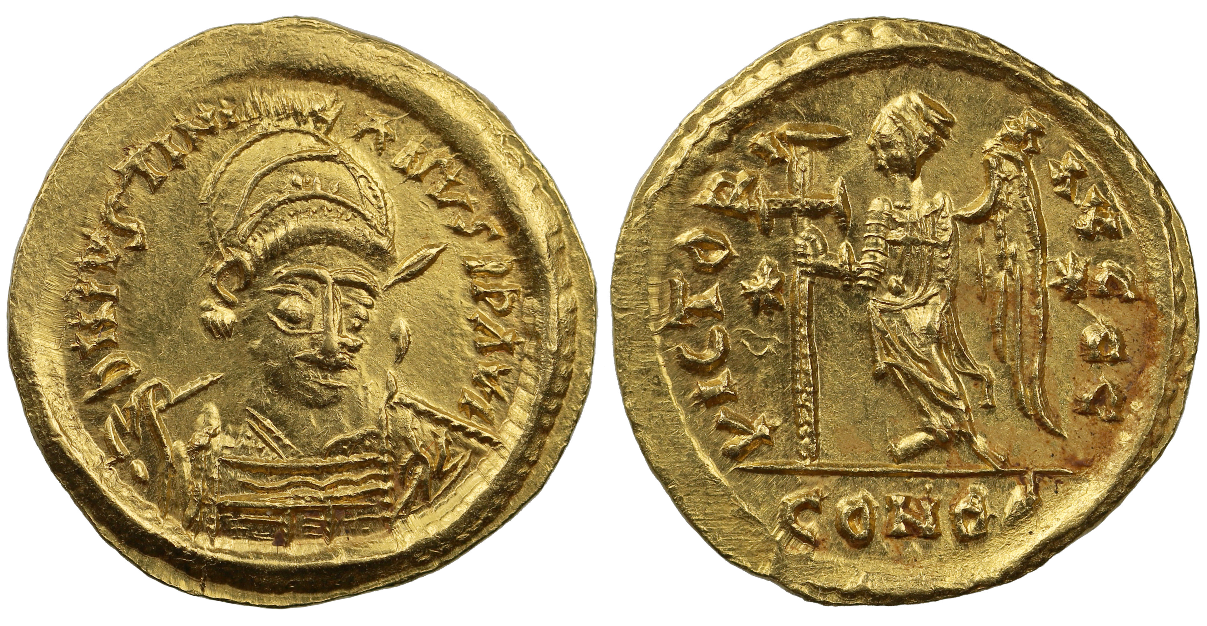 Justinian I, Solidus, NGC MS 5/5, 3/5 | Byzantine Coins
