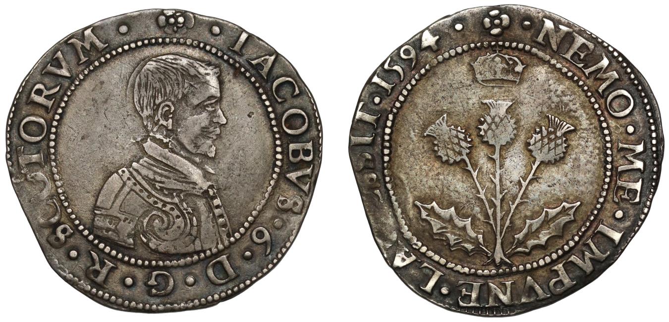 Scotland, James VI 1594 Ten-Shillings, Seventh coinage | European Coins