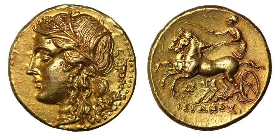Sicily, Syracuse, Hieron II, Gold Decadrachm | Greek Coins