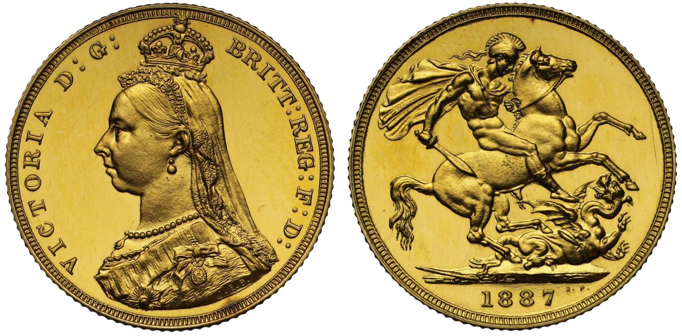 Victoria 1887 pattern Sovereign, first legend, higher bust fuller ...