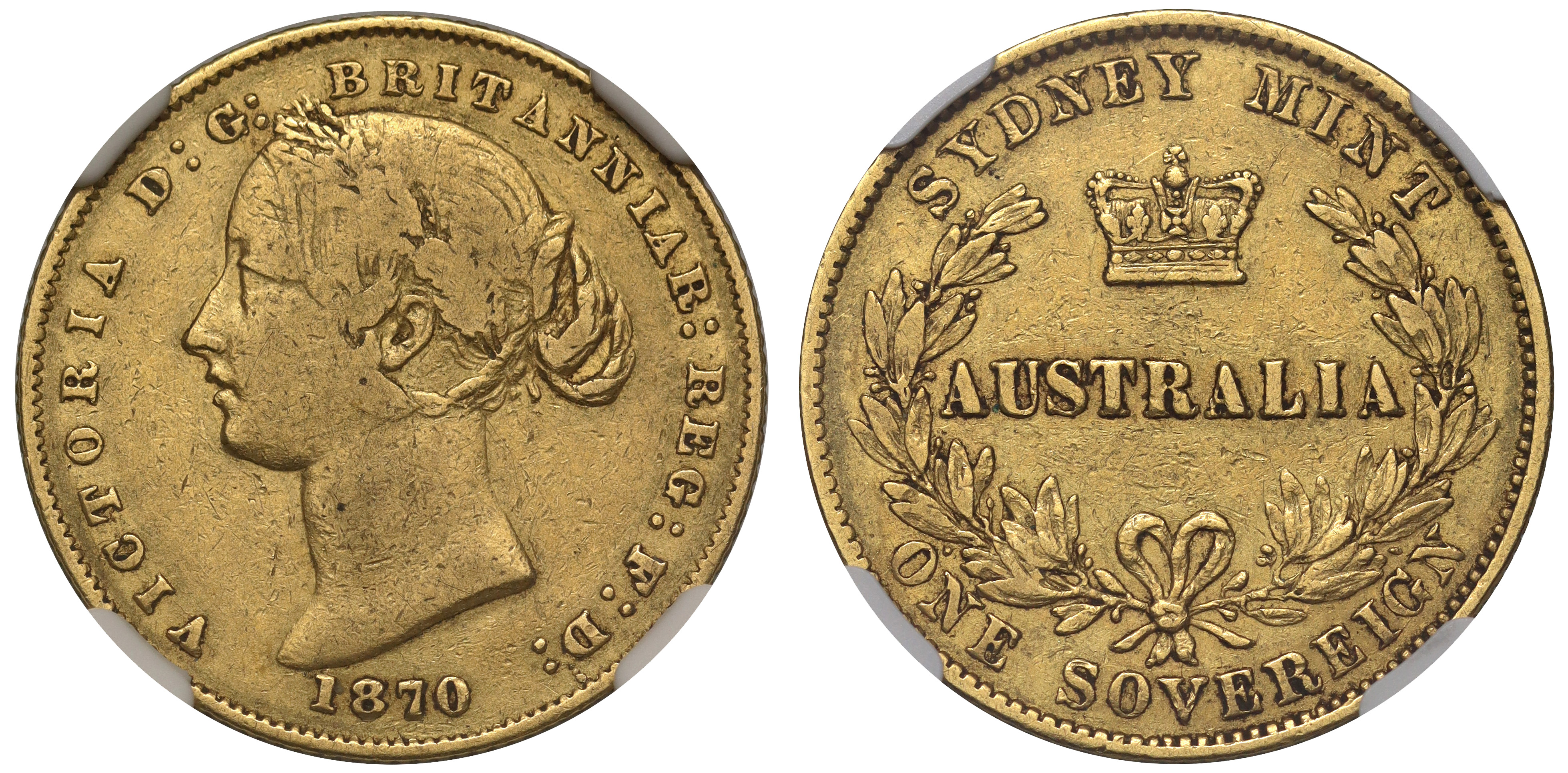 Australia, Victoria 1870 SYDNEY type Sovereign NGC VF30 | Australian ...