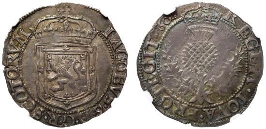 Scotland, James VI silver Merk 1602, NGC MS64 finest graded | European ...