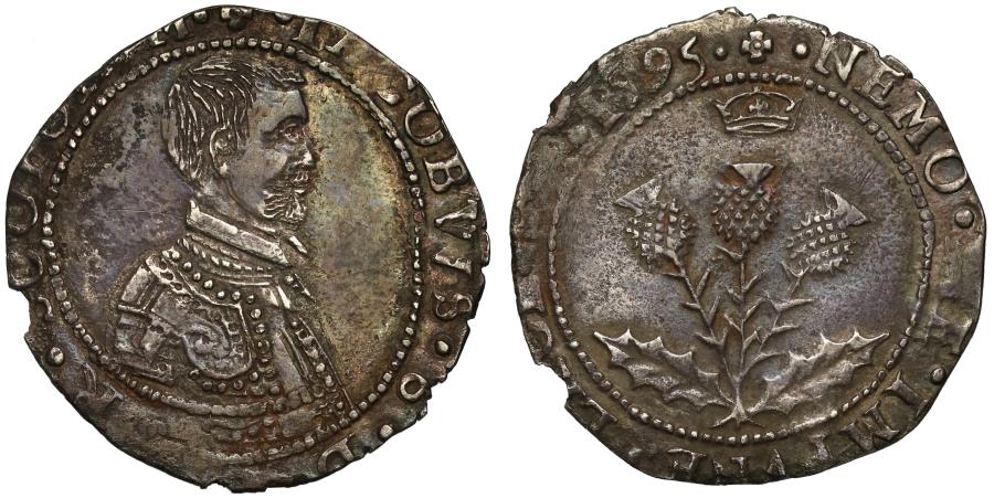 Scotland, James VI 1595 Five-Shillings, Seventh coinage | European Coins