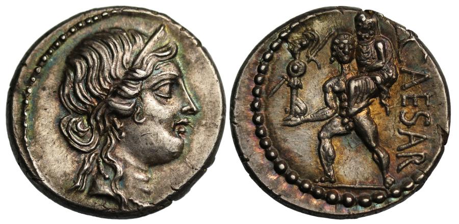 Julius Caesar, Silver Denarius, travelling mint in Asia | Roman ...