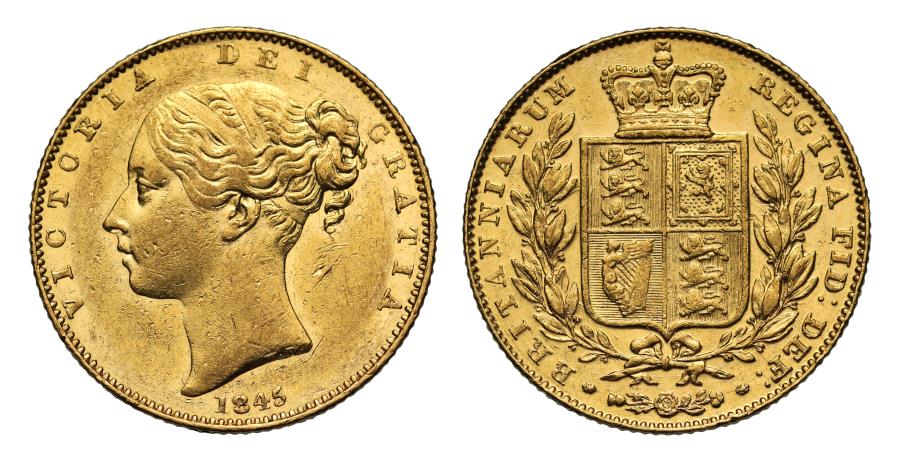 Victoria 1845 Sovereign | European Coins