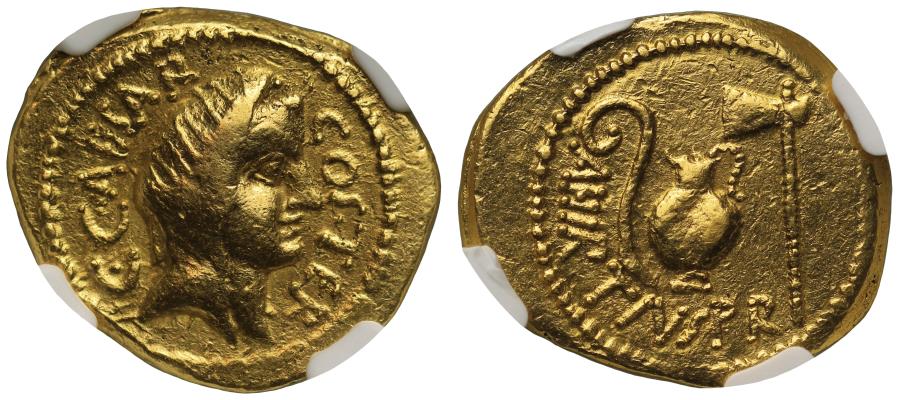 Julius Caesar, Gold Aureus VF 5/5-3/5 | Roman Imperial Coins
