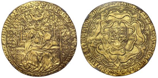 Henry VII fine gold Sovereign of earliest type available NGC AU50 ...
