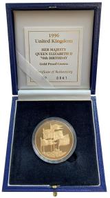 Elizabeth II 1996 proof Five-Pounds 70th birthday | European Coins