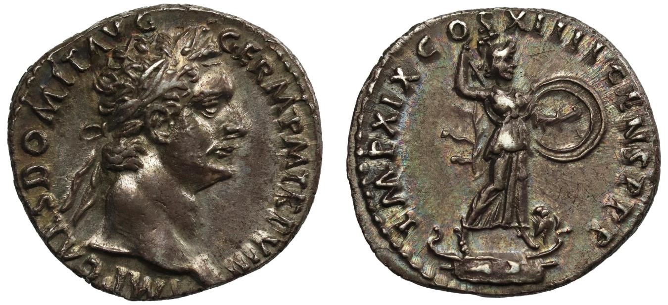 Domitian, Silver Denarius, Minerva. | Roman Imperial Coins