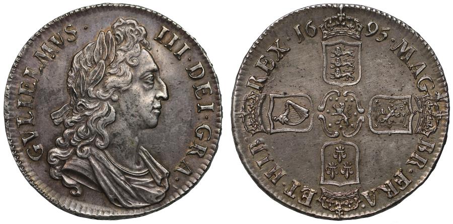 William III 1695 Crown OCTAVO edge year | European Coins