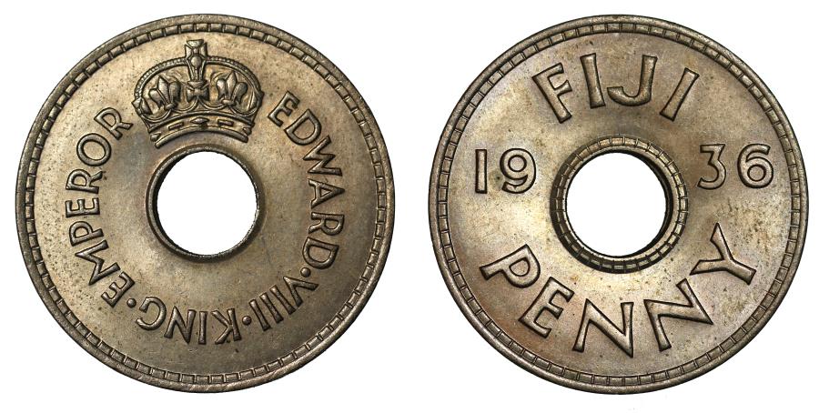Fiji, Edward VIII, Penny, 1936. | Australian & Oceanian Coins