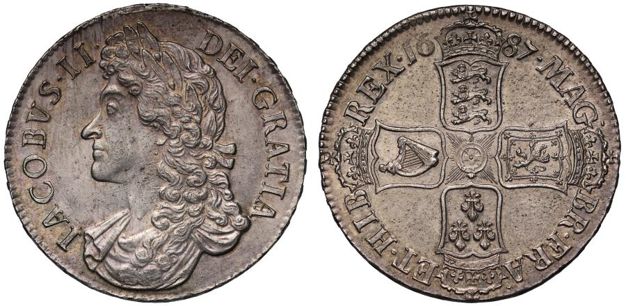 James II 1687 Crown second bust | European Coins