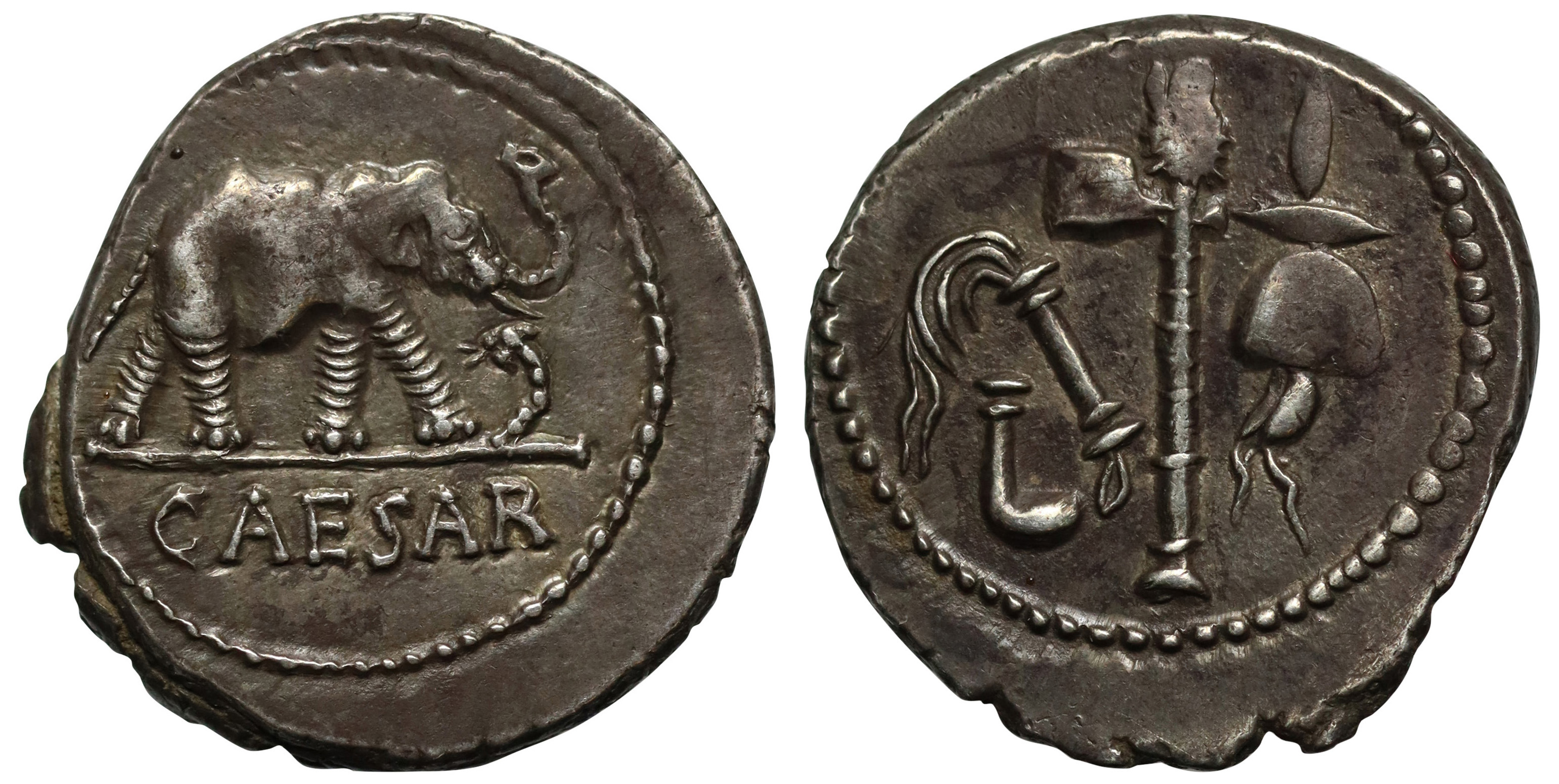 Julius Caesar, Silver Denarius. | Roman Imperial Coins