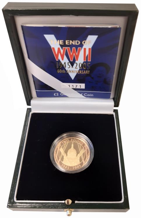 Elizabeth II 2005 proof Two-Pounds WWII | European Coins
