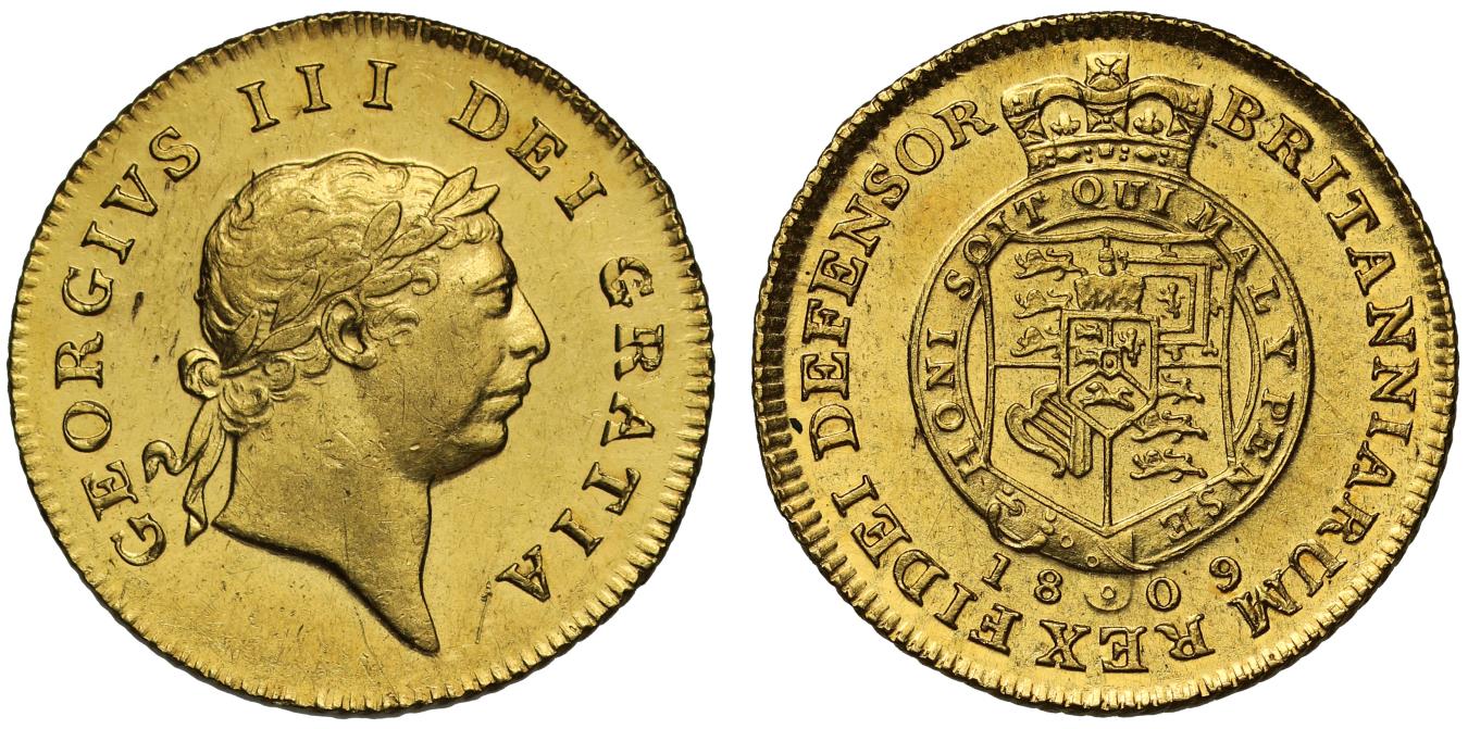 George III 1809 Half-Guinea, seventh head | European Coins