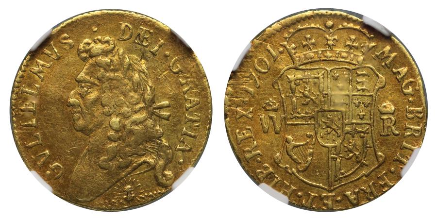 Scotland, William III 1701 gold Half-Pistole | European Coins