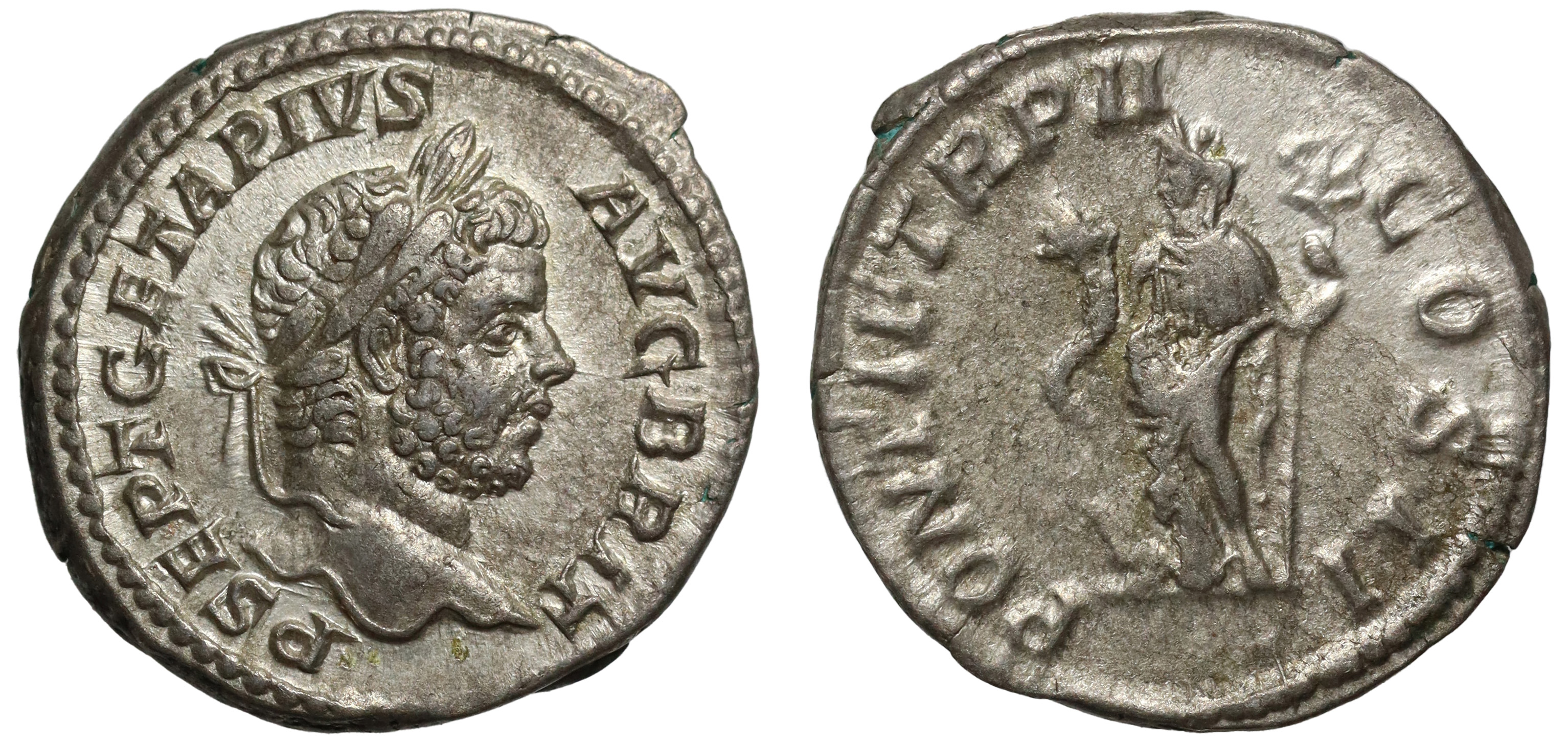 Geta, Silver Denarius, with the title Augustus Britannicus. | Roman ...