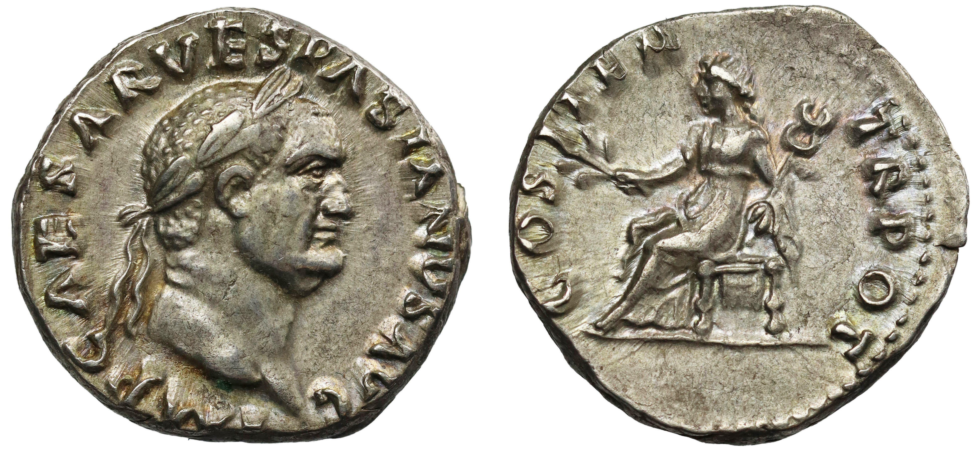 Vespasian, Silver Denarius, Pax. | Roman Imperial Coins