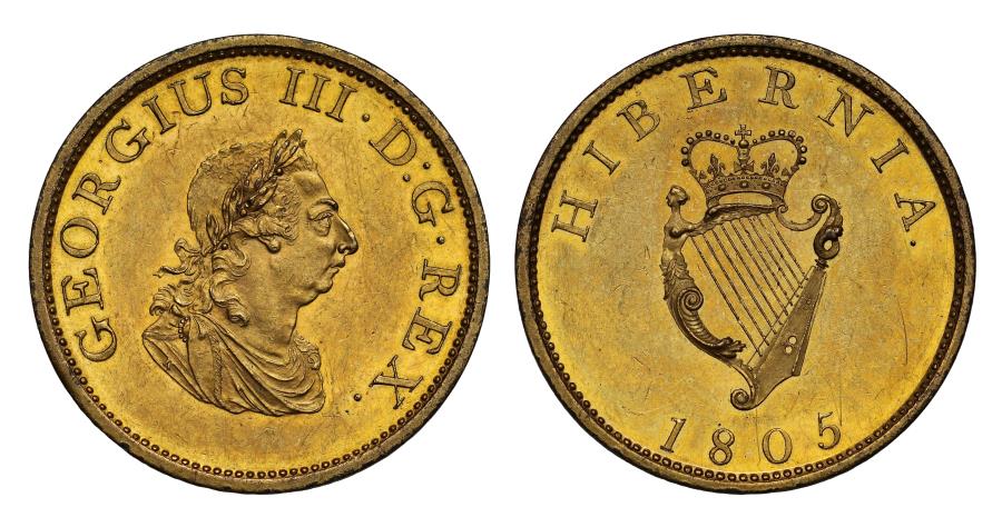 Ireland, George III 1805 copper-gilt Halfpenny | European Coins