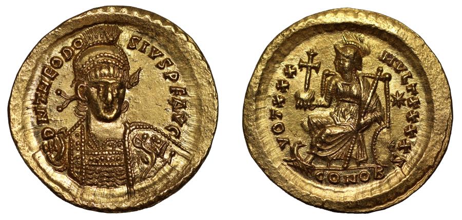 Theodosius II, Solidus. | Roman Imperial Coins