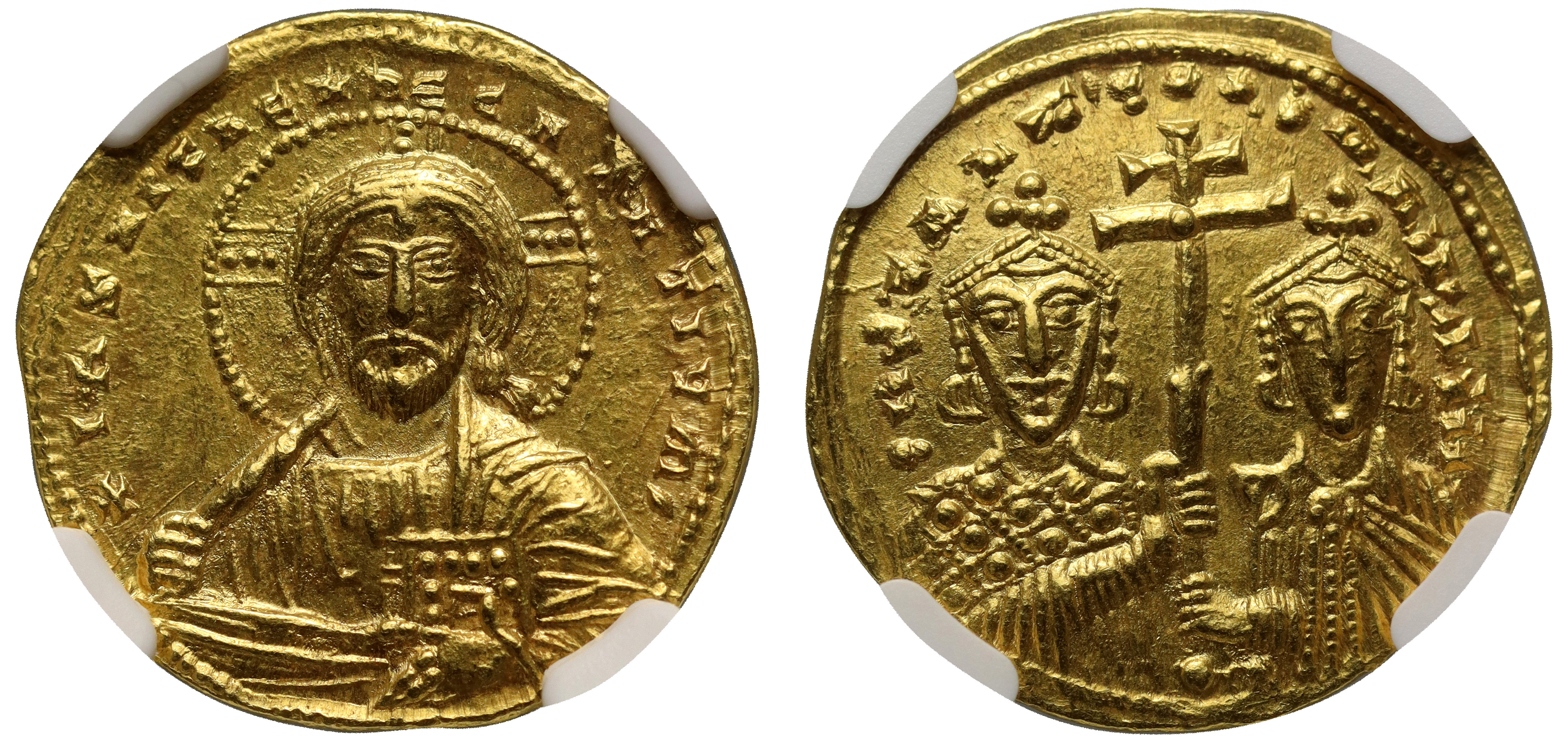 Ch AU 5/5 5/5 | Constantin VII and Romanus II, Gold Solidus ...