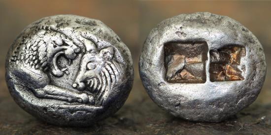 KINGDOM OF LYDIA Kroisos AR Stater Double Siglos. Sardes, circa 550-546 ...