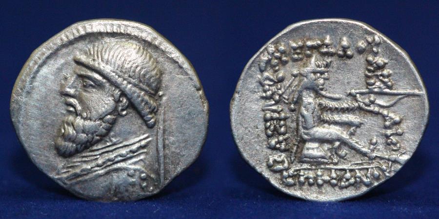 KINGS OF PARTHIA, MITHRIDATES II CA 121-91 BC. DRACHM. ECBATANA, 3.87g ...