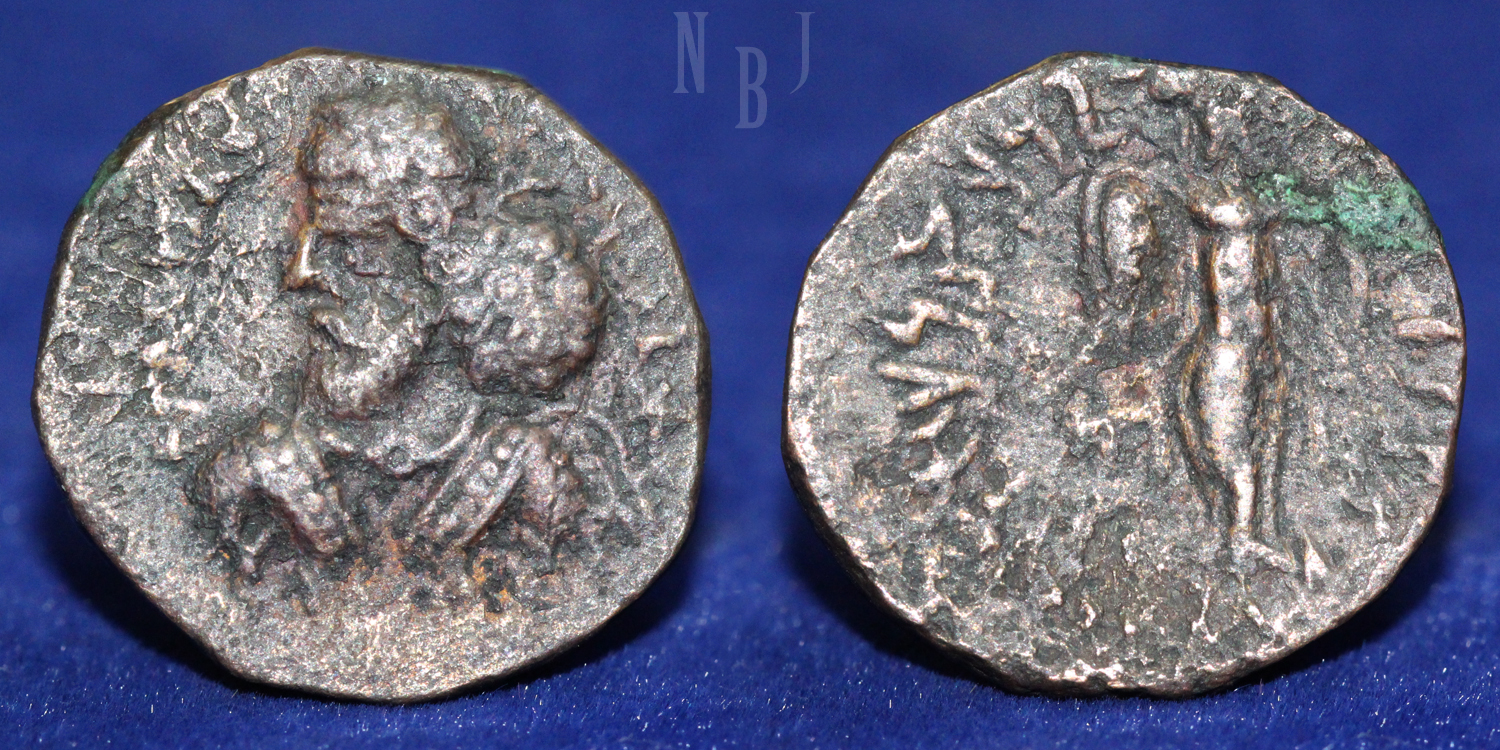 INDO PARTHIANS: Gondopharid Dynasty. Orthagnes, AE Tetradrachm, 7.99gm, VF