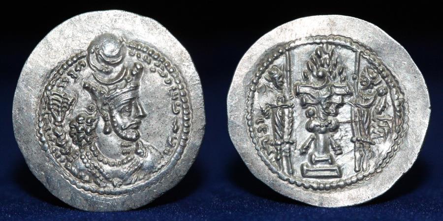 SASANIAN KINGDOM Varhran (Bahram) V (AD 420-438) Silver Drachm, Mint ...