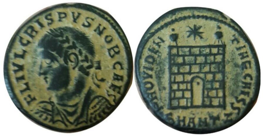 Crispus Caesar .Camp Gate. 326-327 AD | Roman Imperial Coins