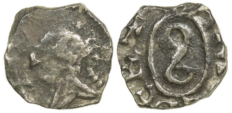 Merovingian. Patrician Ansedert. ca. AD 690. Silver denier. | Medieval ...