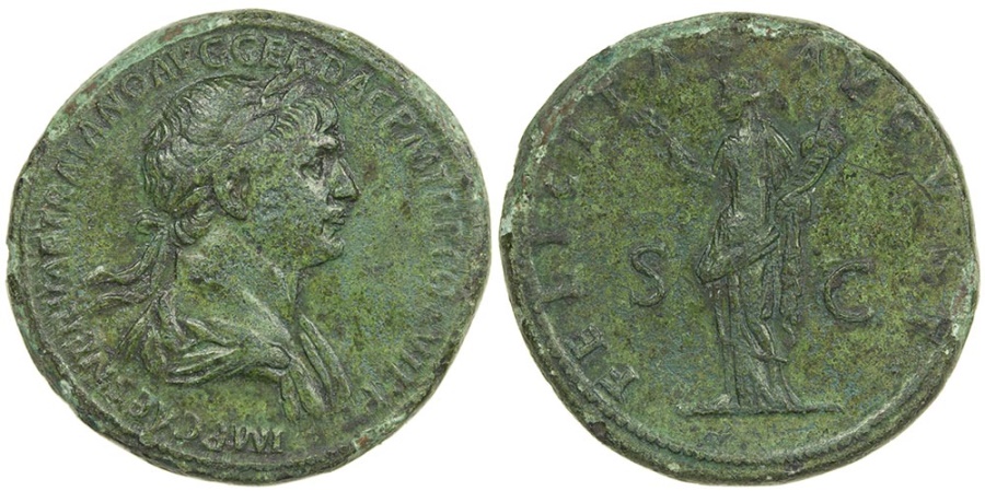 TRAJAN. SESTERTIUS. AD 98-117. | Roman Imperial Coins