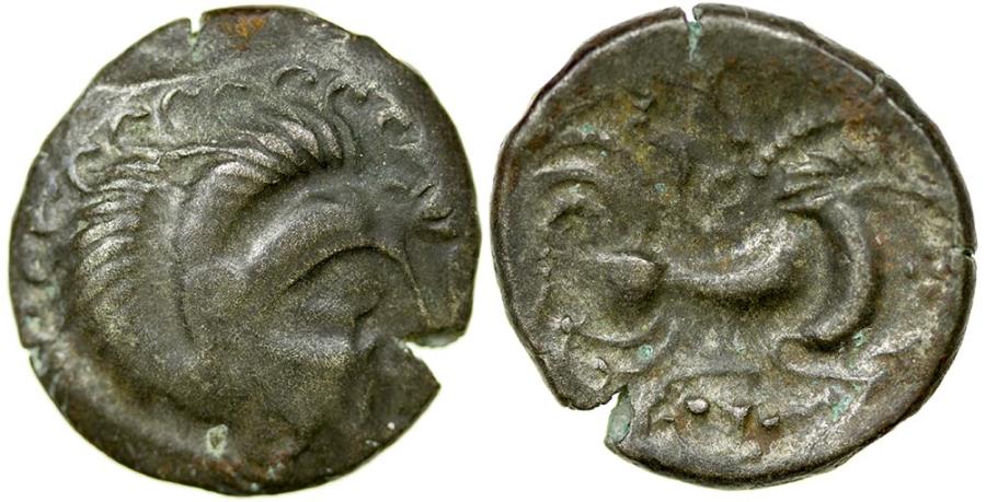 Celtic Gaul. Armorican, Unelli. ca. 75 to 50 BC. Billon stater.