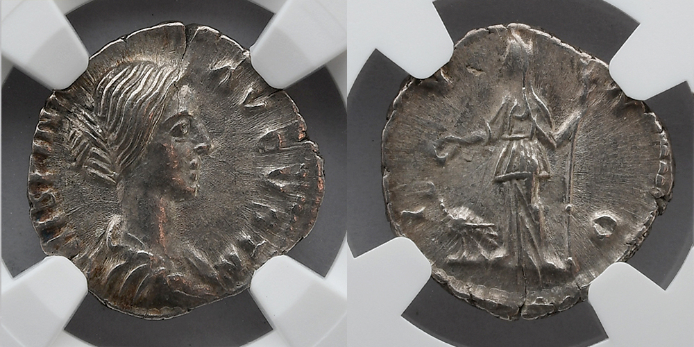 ROMAN EMPIRE: Crispina, Augusta, AD 178-182, AR Denarius (17.5mm), NGC ...