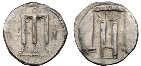 GREEK: Bruttium, Croton/Kroton, c. 480-430 BC, AR Stater (20mm), NGC Ch VF