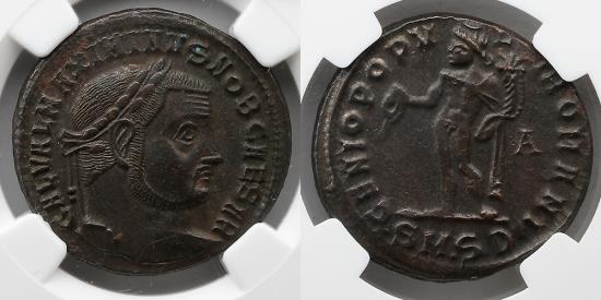 ROMAN EMPIRE: Maximinus II AD 310-313, BI Nummus, NGC Ch XF, Serdica Mint