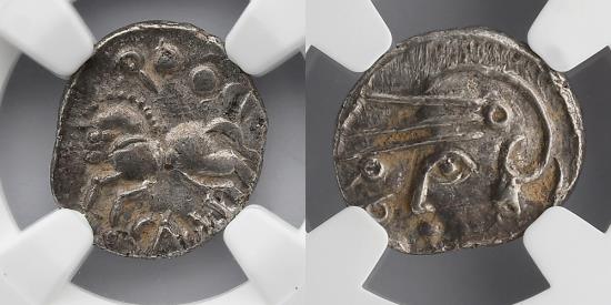 GREEK: Gaul, Sequani, 1st Century BC, AR Quinarius (14mm), NGC AU, TQ ...