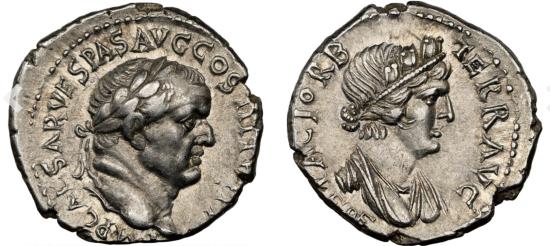 ROMAN EMPIRE: Vespasian, AD 69-79, AR Denarius (17mm, 5h), NGC Ch XF ...