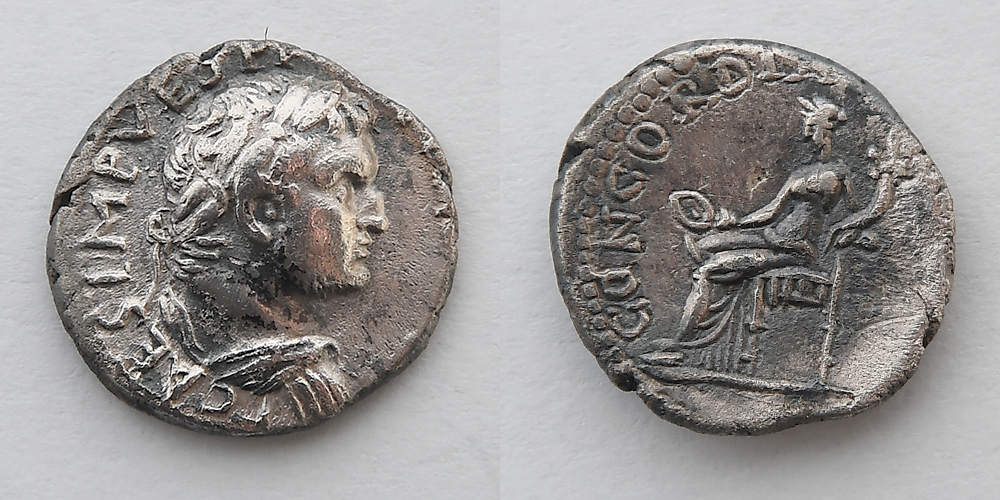 ROMAN EMPIRE: Titus as Caesar, AD 69-79, AR Denarius (18mm, 3.17g ...