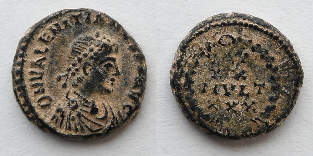 ROMAN EMPIRE: Valentinian II, 375-392, AE4 Follis, VOT Reverse