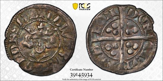 ENGLAND: 1307-27 Edward II, AR Penny, PCGS AU 50, TOP POP, London Mint